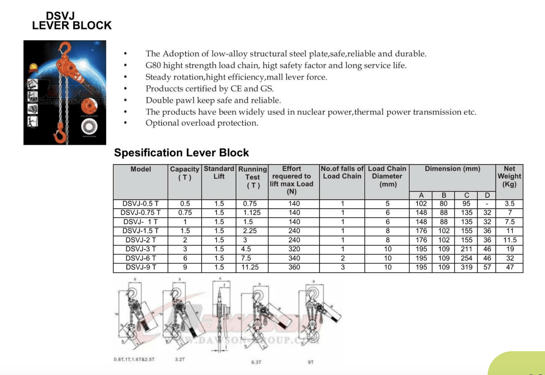 Dawson Lever Block DSVJ - PT. Mitra Pelangi Official Website
